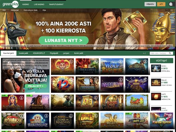 Greenplay Casino - 200€ Bonus, Ilmaiskierrokset & Kokemuksia